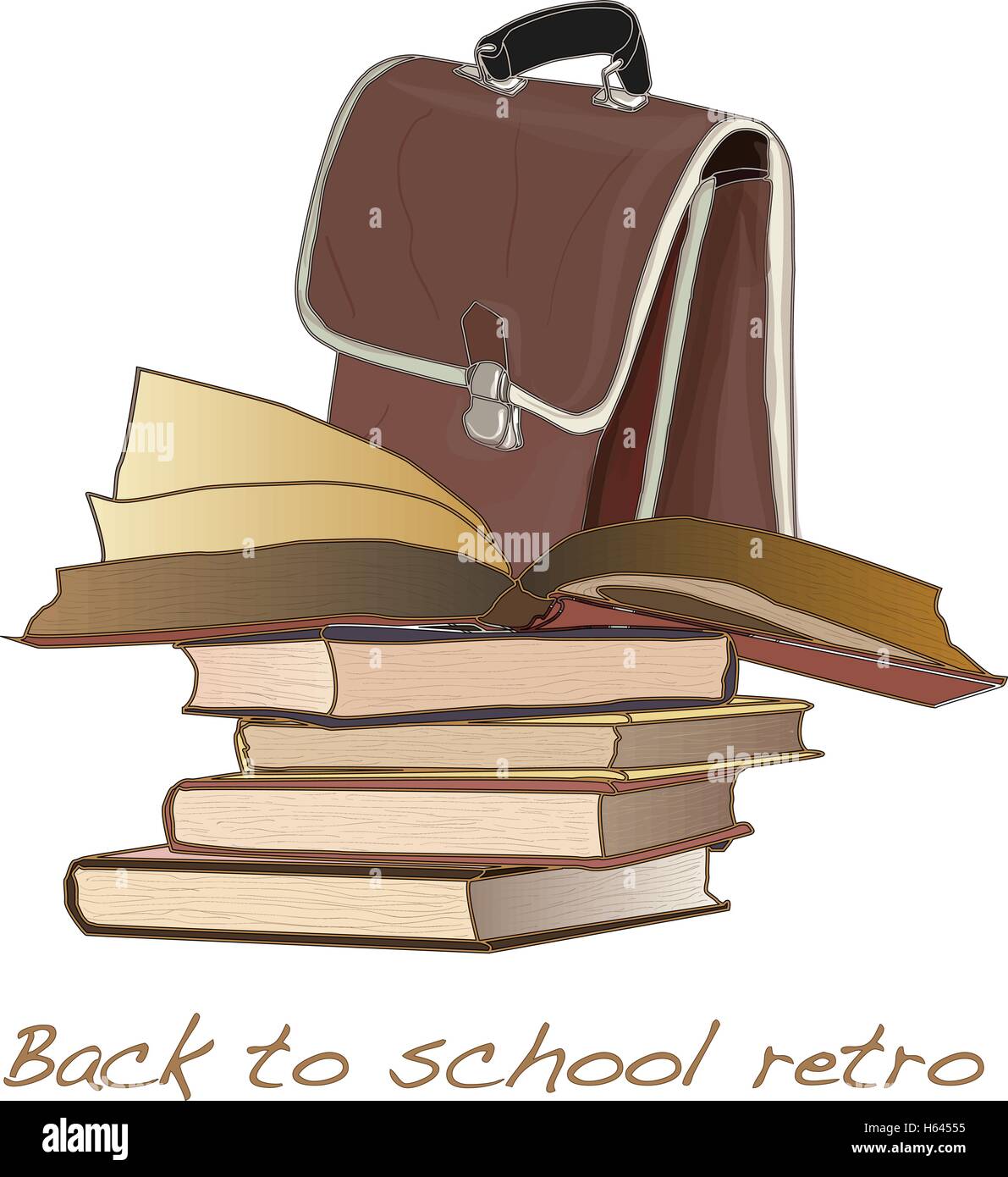Back to school retro vector illustration isolated Stock Vector Image ...