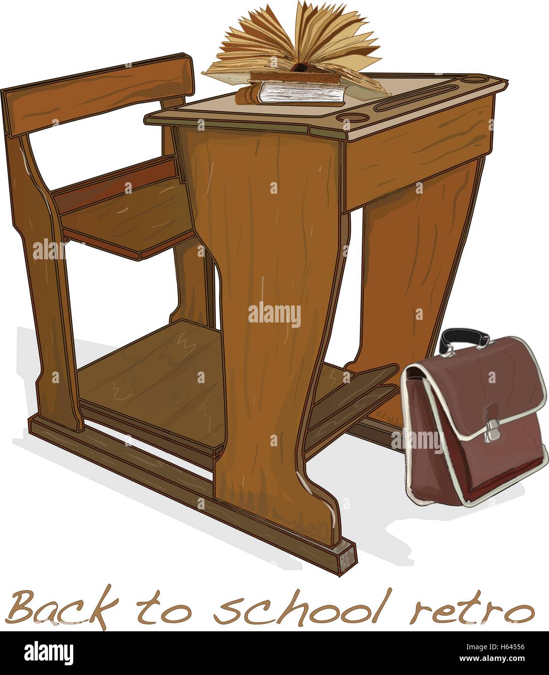 Back to school retro vector illustration isolated Stock Vector Image ...