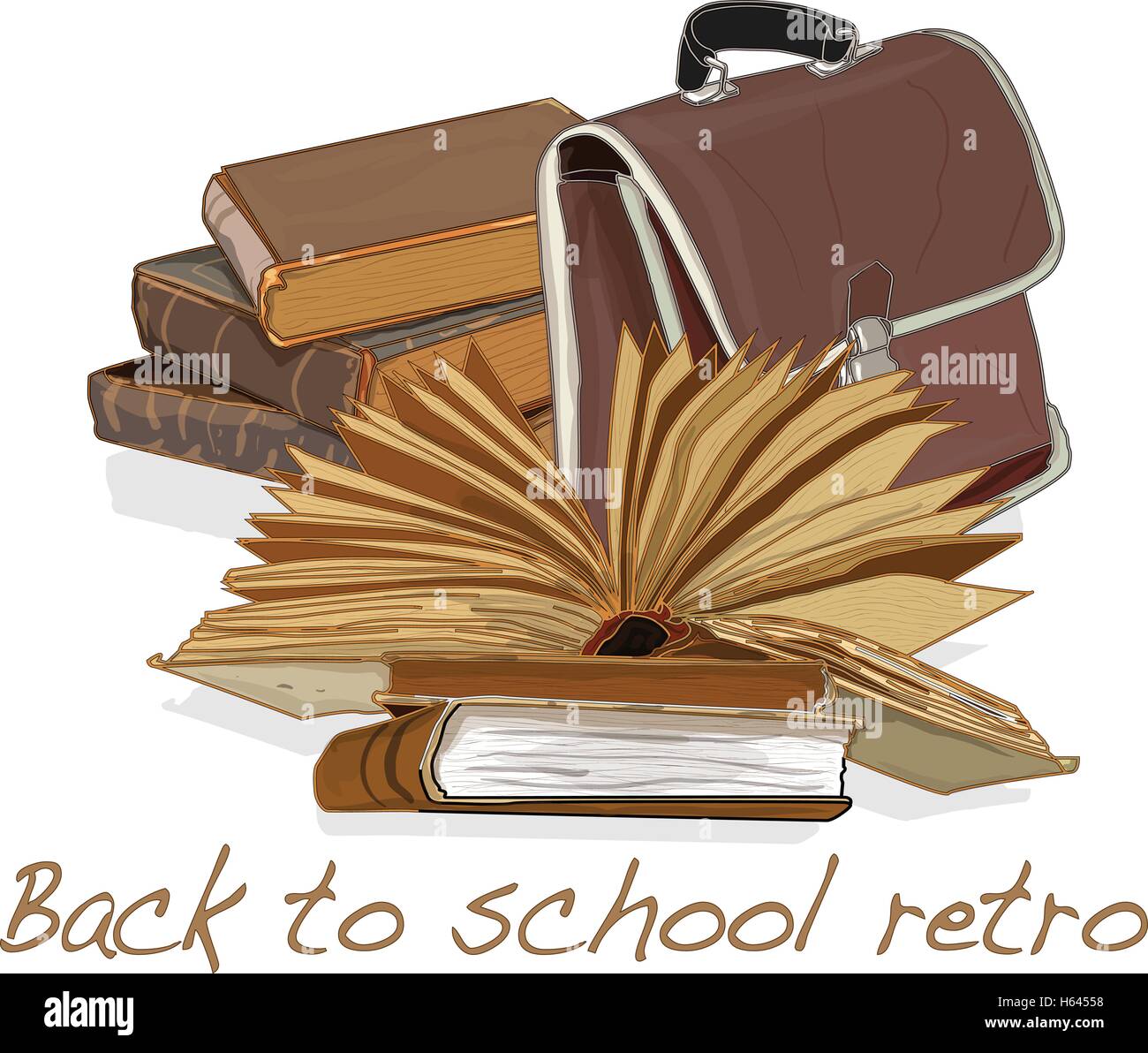 Back to school retro vector illustration isolated Stock Vector Image ...