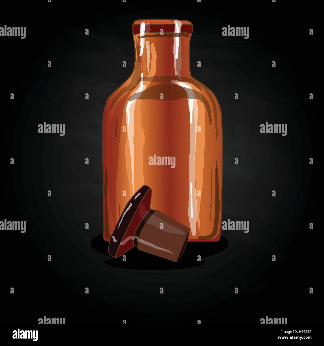 chemical glass bottle vintage vector illustration Stock Vector Image ...