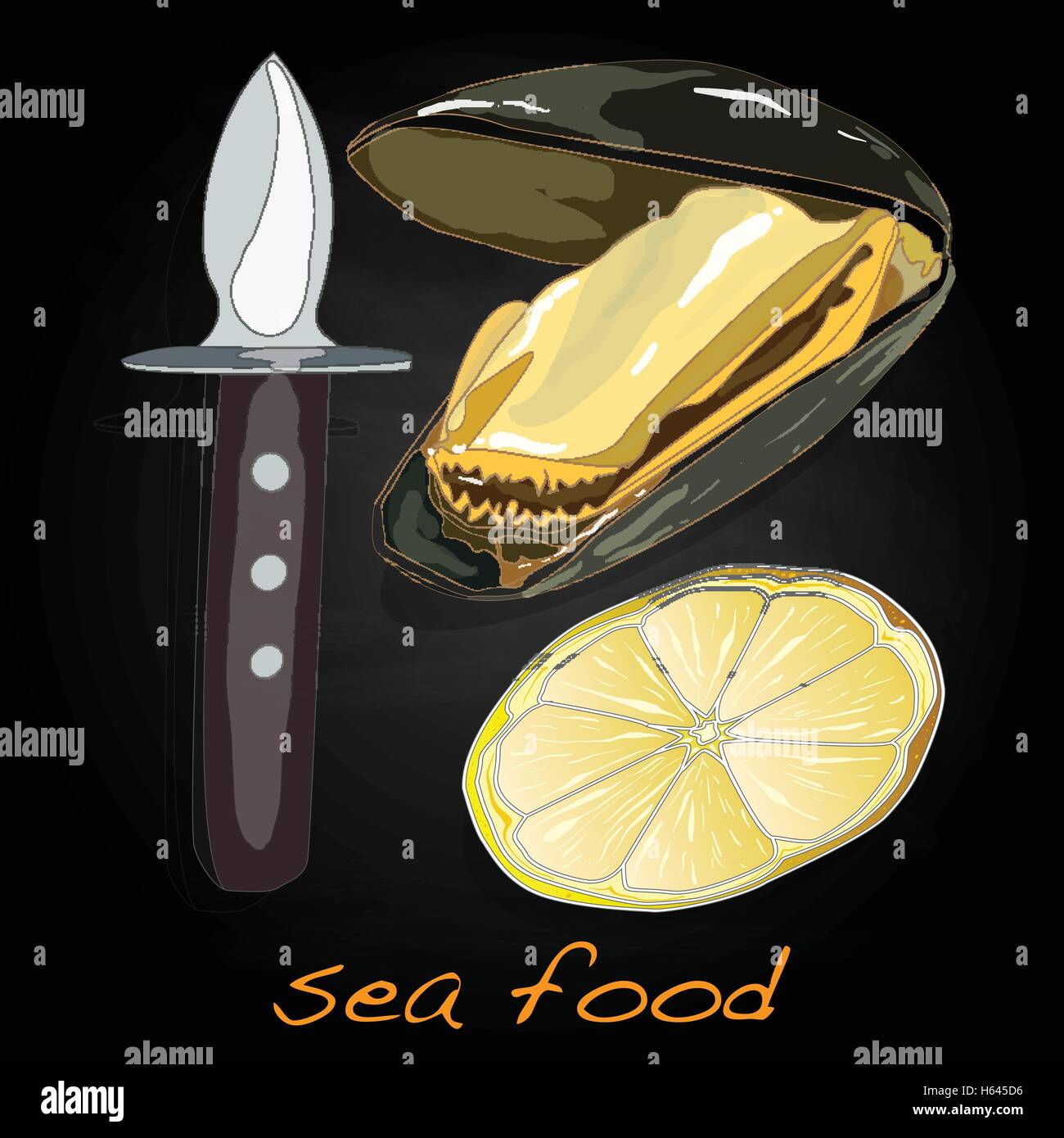 Sea food shells shellfish Stock Vector Images - Alamy