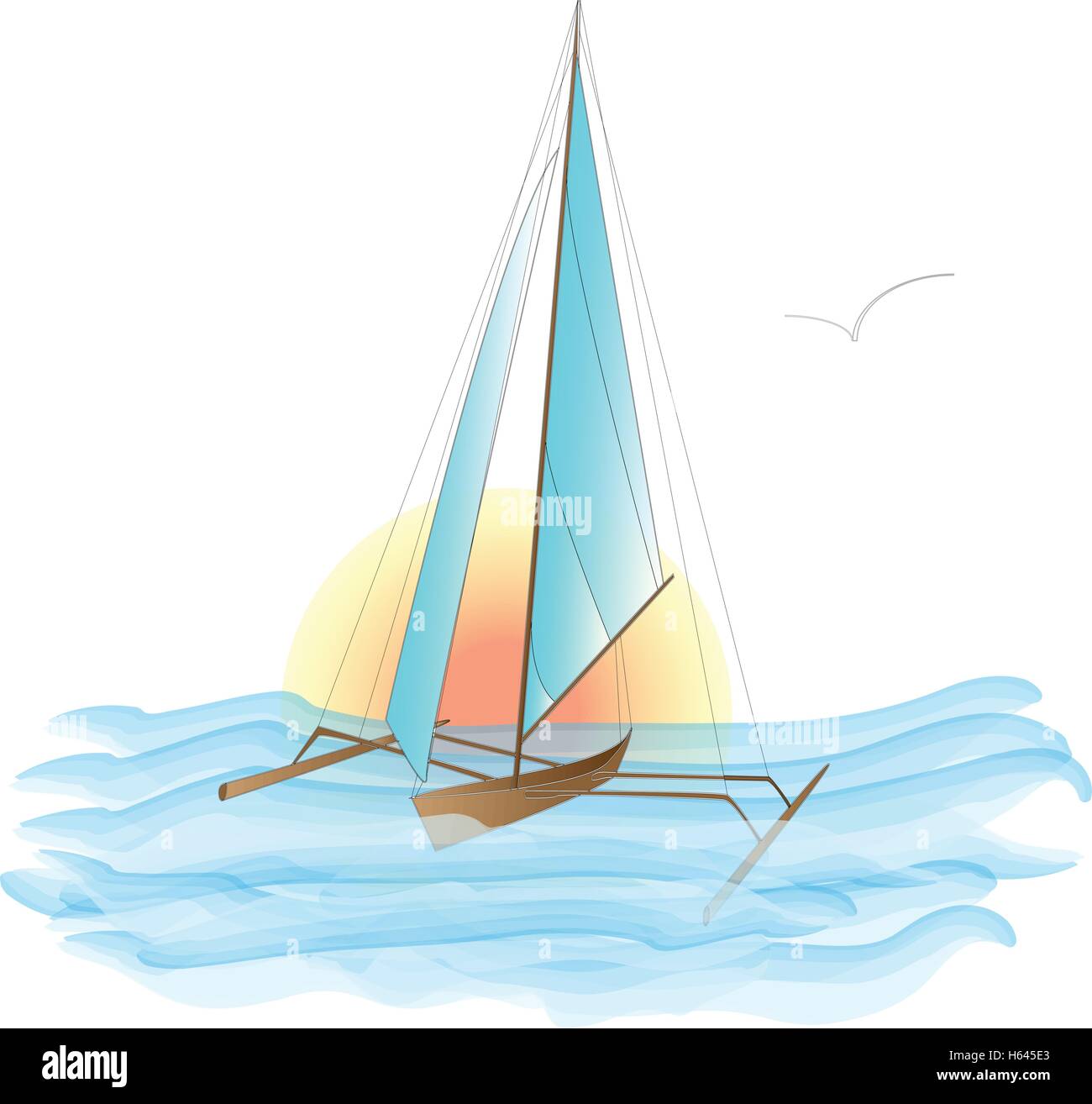 sea boat vector isolated Stock Vector Image & Art - Alamy