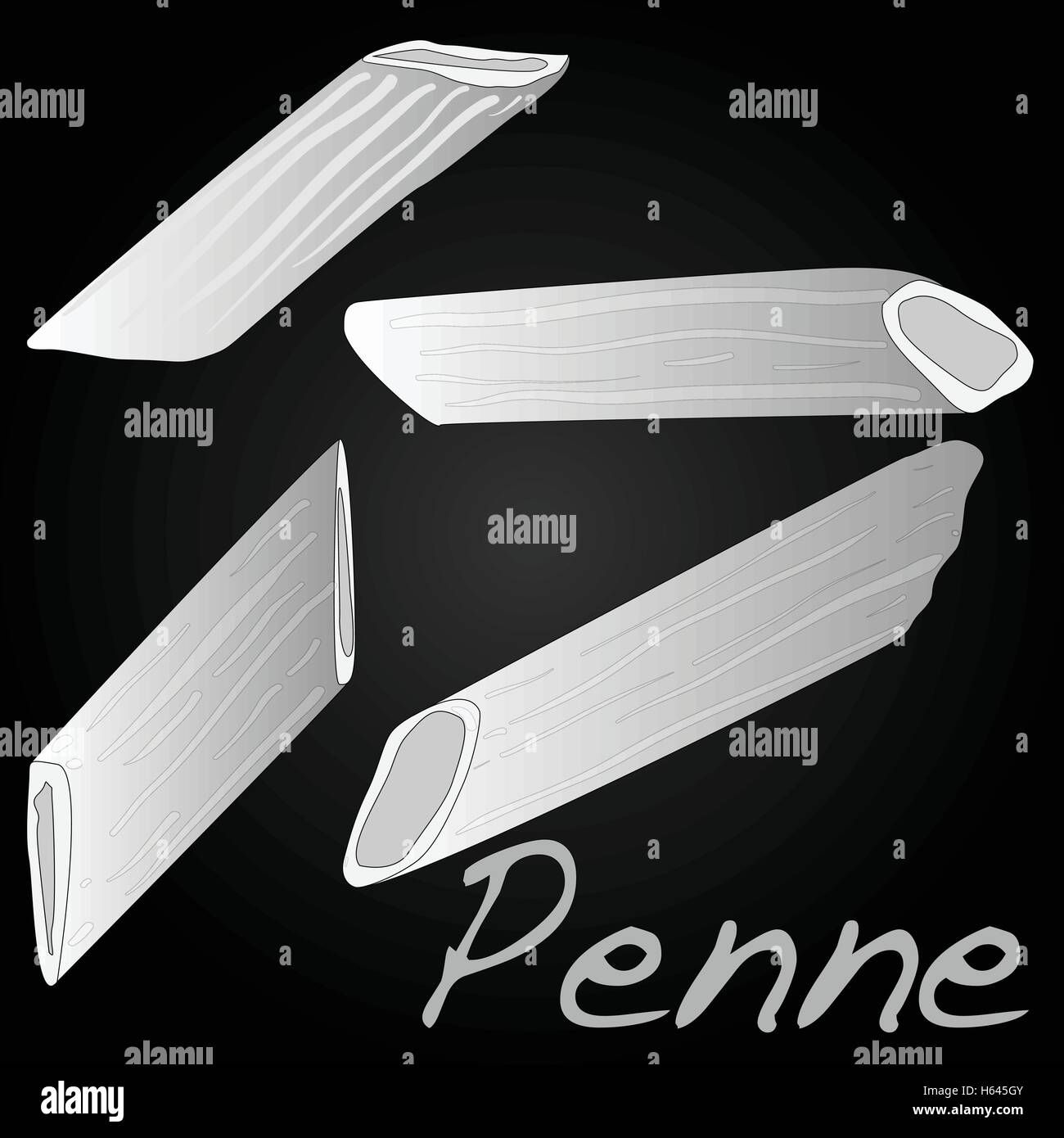 Set uncooked italian pasta Stock Vector Images - Alamy