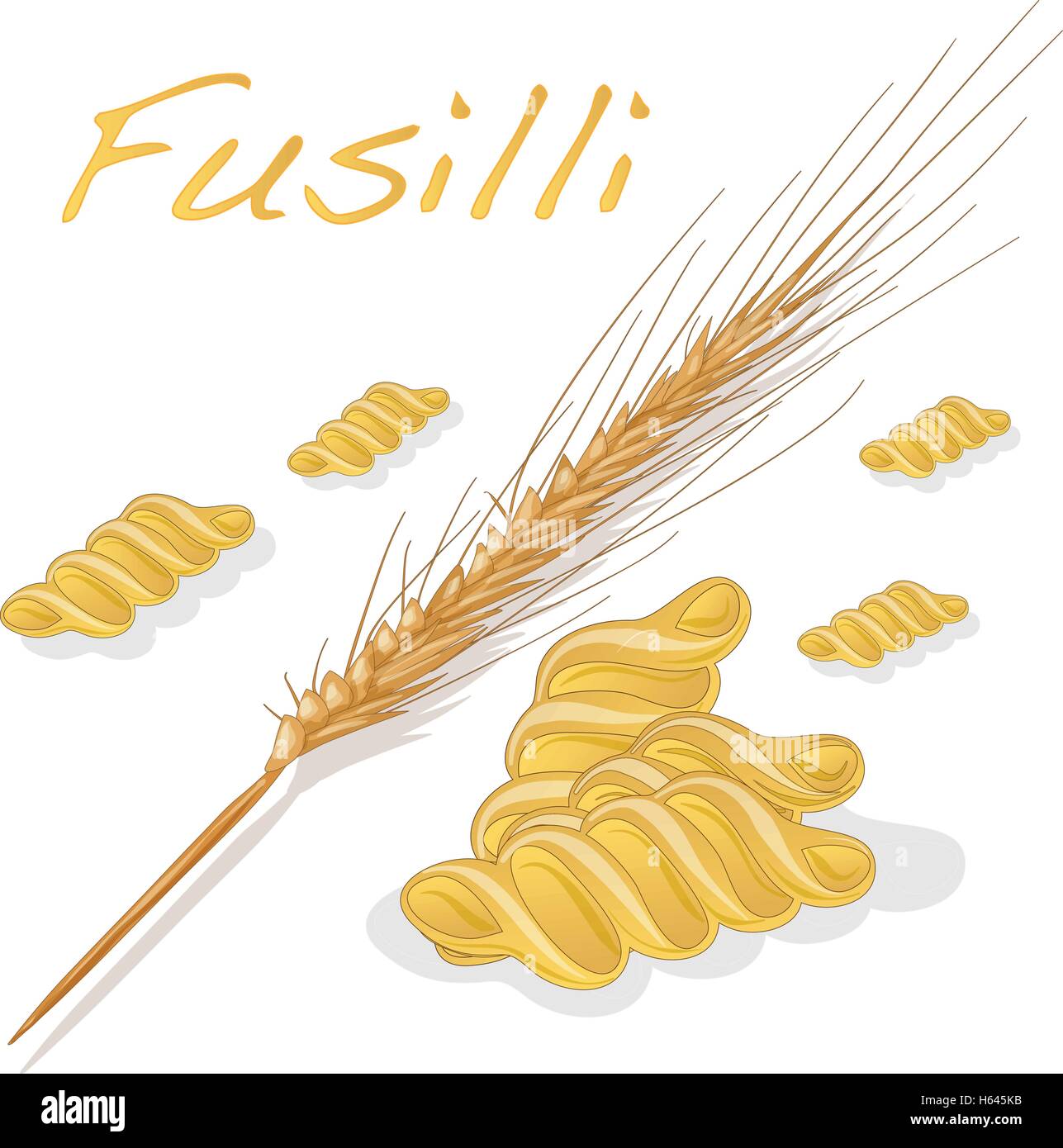 fusilli pasta vector illustration isolated Stock Vector Image & Art - Alamy