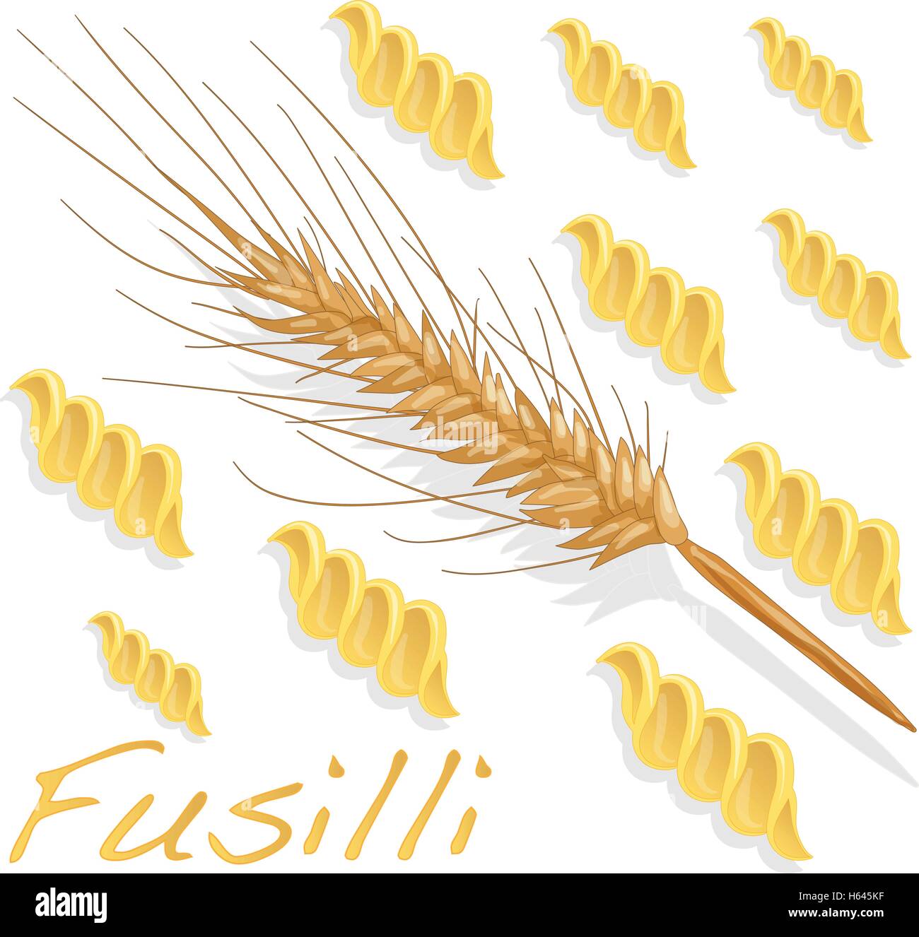 fusilli pasta vector illustration isolated Stock Vector Image & Art - Alamy