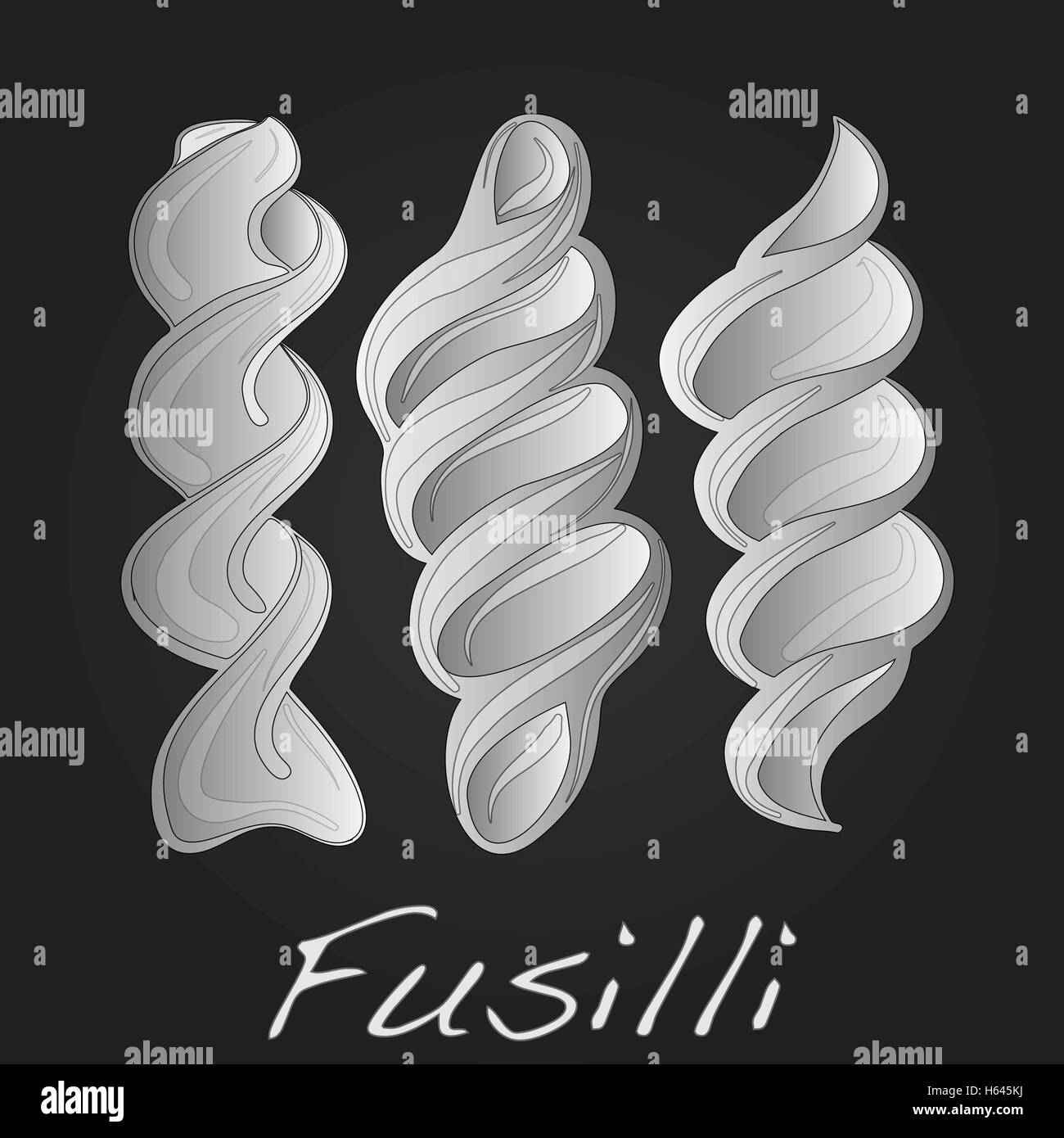 Fusilli pasta vector illustration isolated Stock Vector Images - Alamy