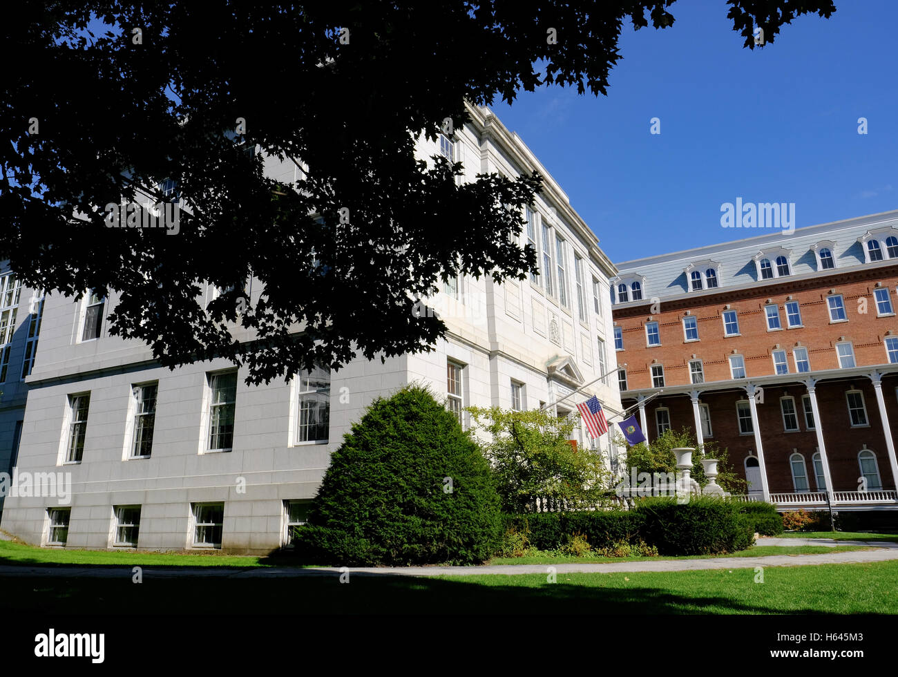 Classically designed US courthouse and justice department showing a ...