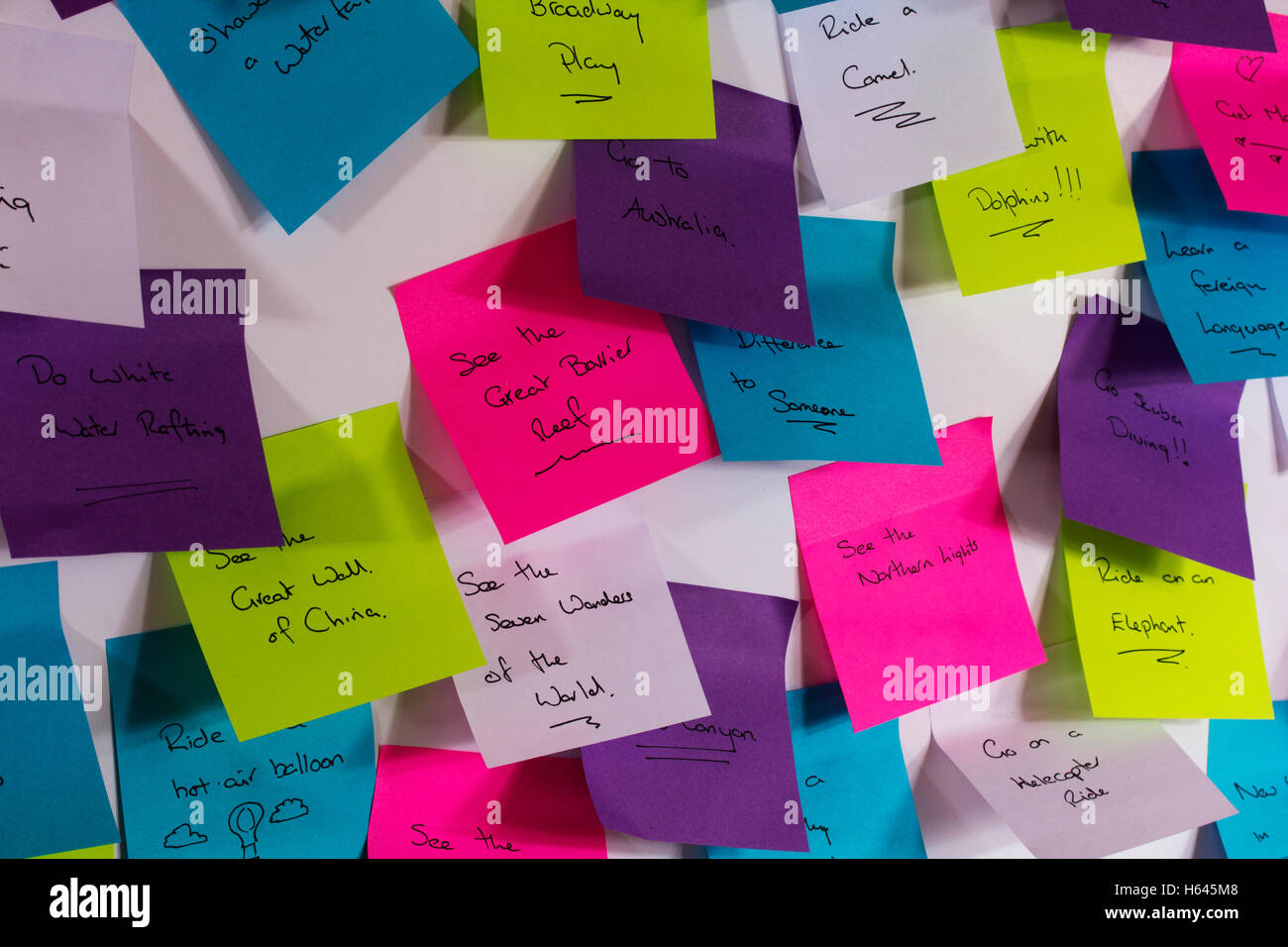 Colourful sticky notes with things to do Stock Photo - Alamy