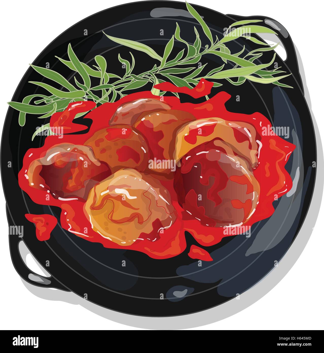 meatball in tomato sauce vector illustration Stock Vector Image & Art ...