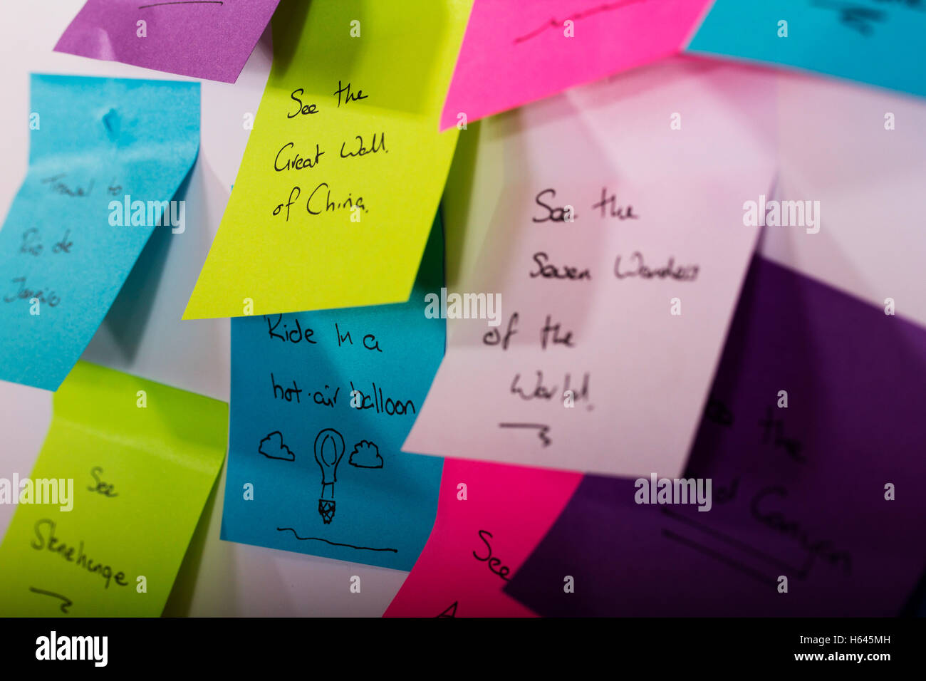 Colourful sticky notes with things to do Stock Photo - Alamy