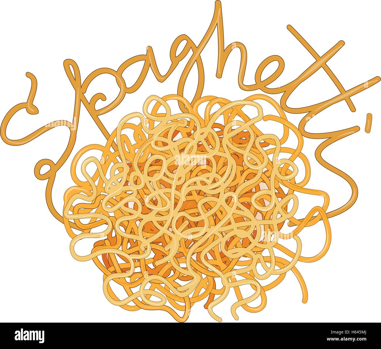 Pasta. Spaghetti vector illustration isolated Stock Vector Image & Art ...