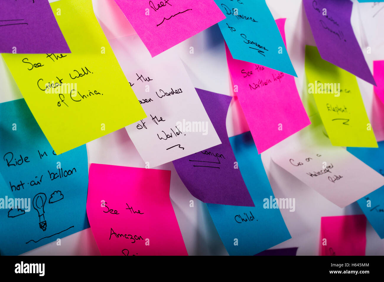 Colourful sticky notes with things to do Stock Photo - Alamy