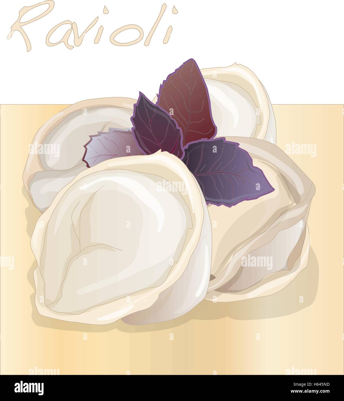 Ravioli pasta isolated vector illustration Stock Vector Image & Art - Alamy