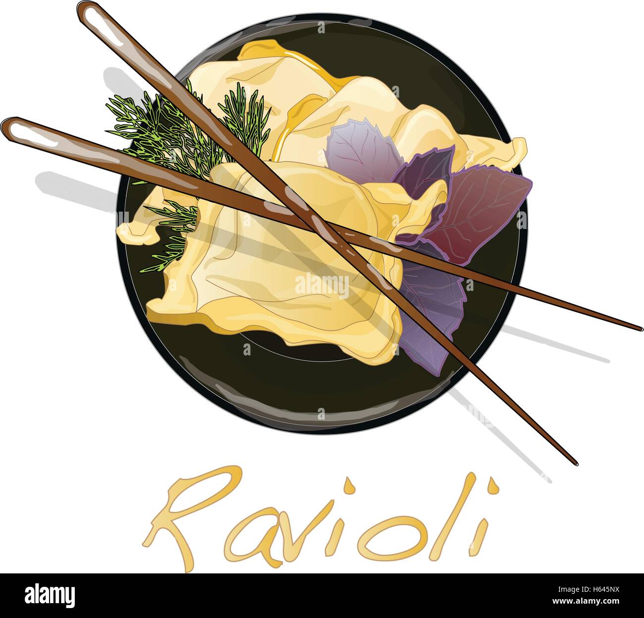 Ravioli pasta set vector illustration Stock Vector Image & Art - Alamy