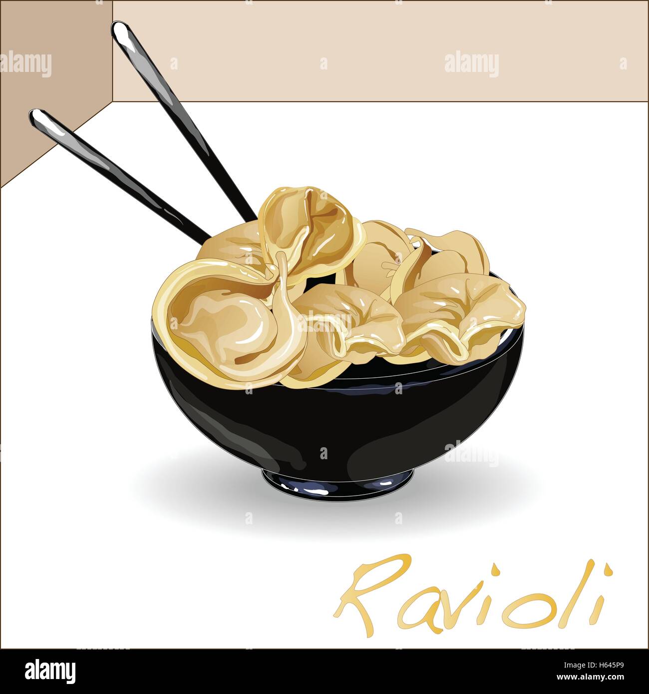 Ravioli pasta set vector illustration Stock Vector Image & Art - Alamy