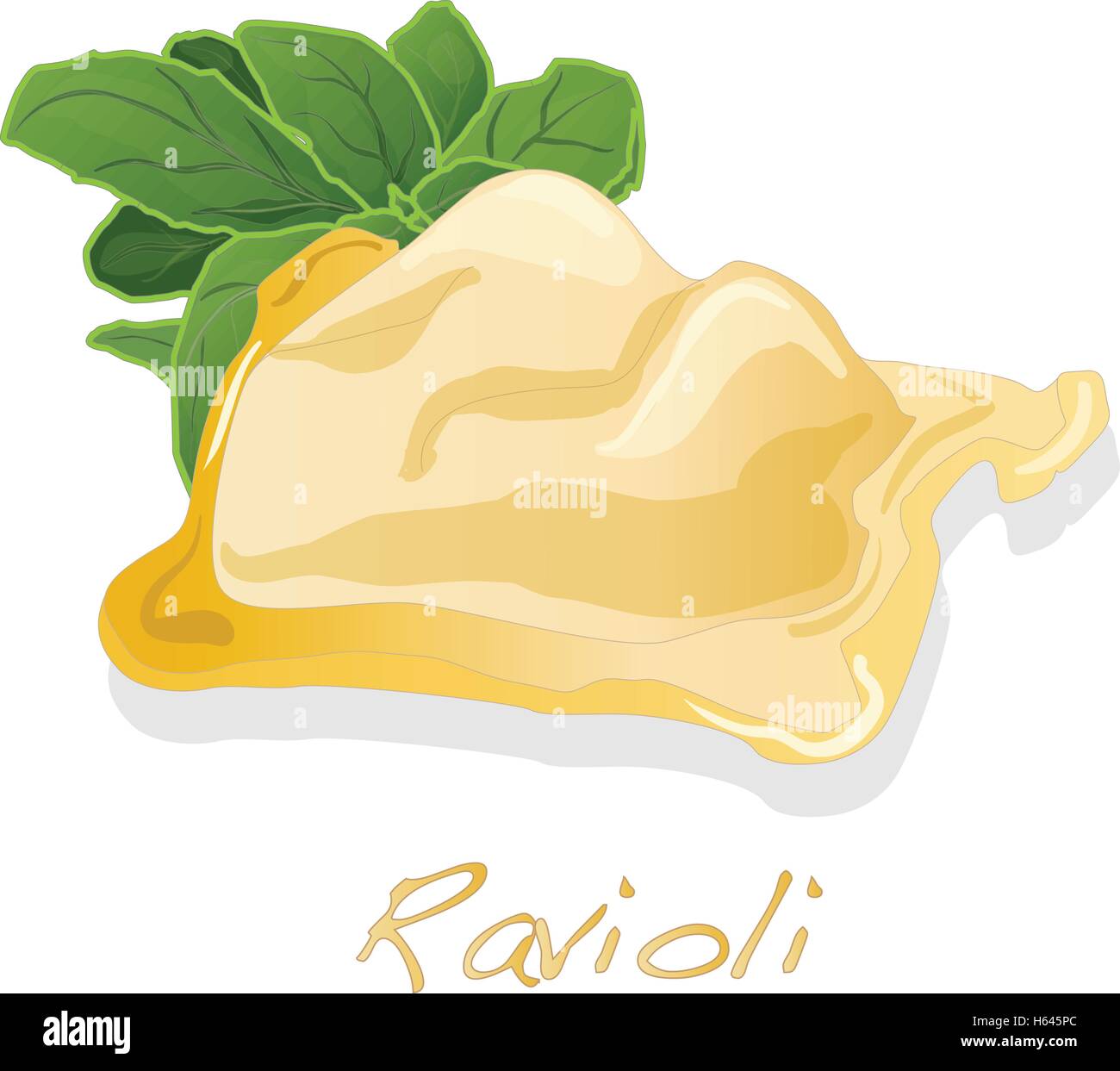 Raw homemade ravioli pasta Stock Vector Images - Alamy