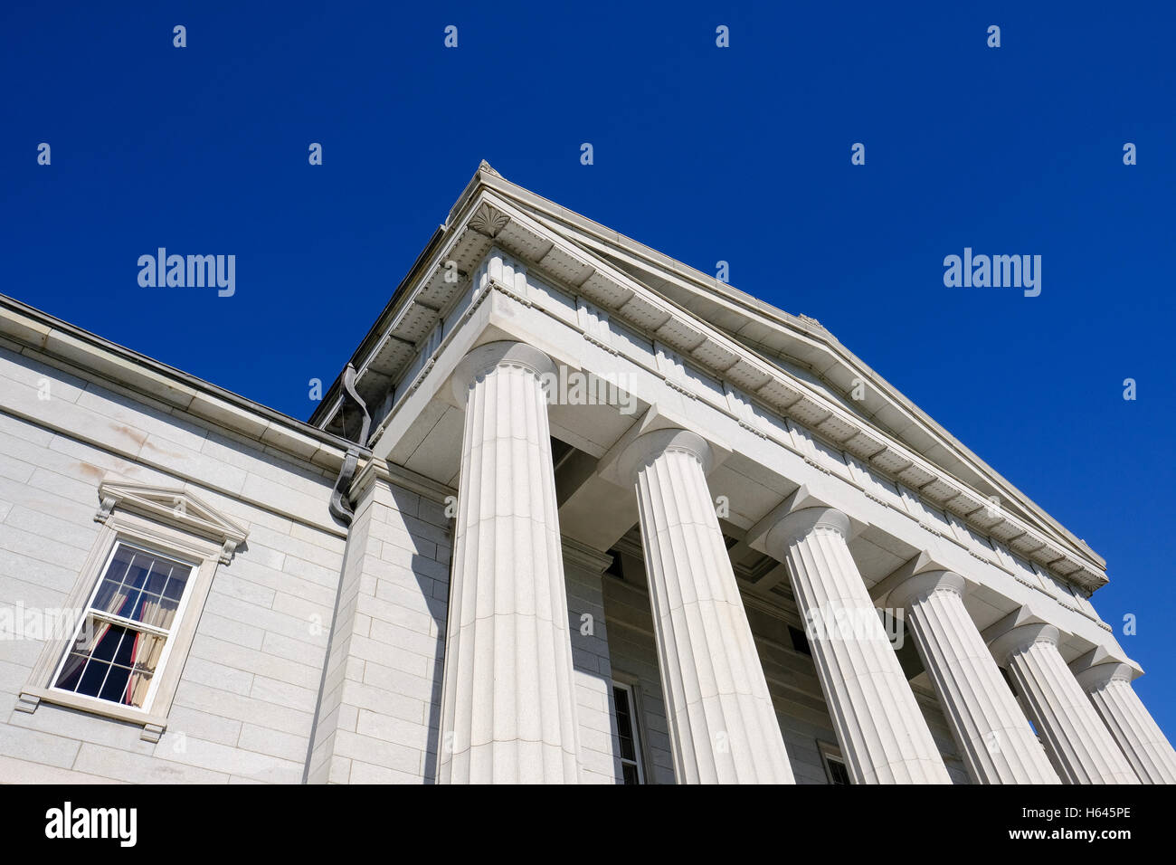 Grand architectural stonework design for the entrance to a United ...