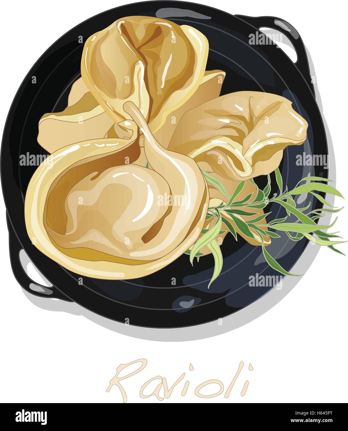 Ravioli pasta set vector illustration Stock Vector Image & Art - Alamy
