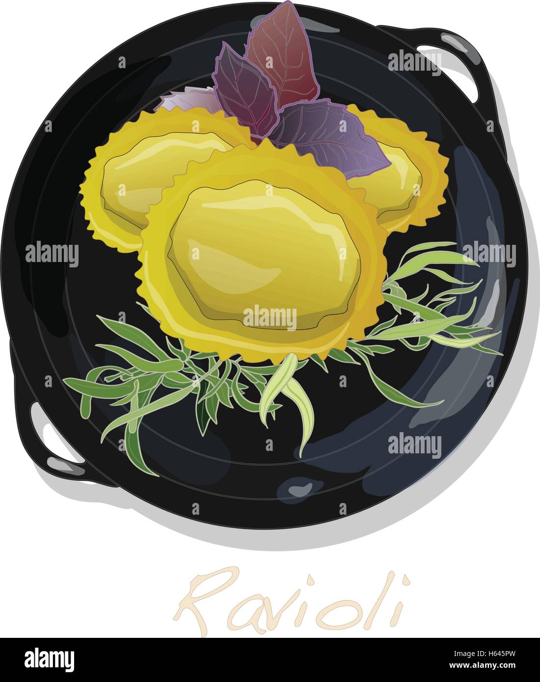 Ravioli pasta set vector illustration Stock Vector Image & Art - Alamy