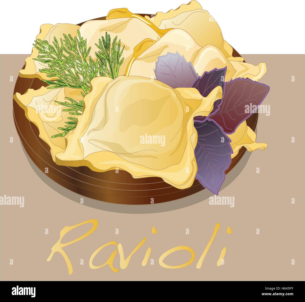 Ravioli pasta set vector illustration Stock Vector Image & Art - Alamy