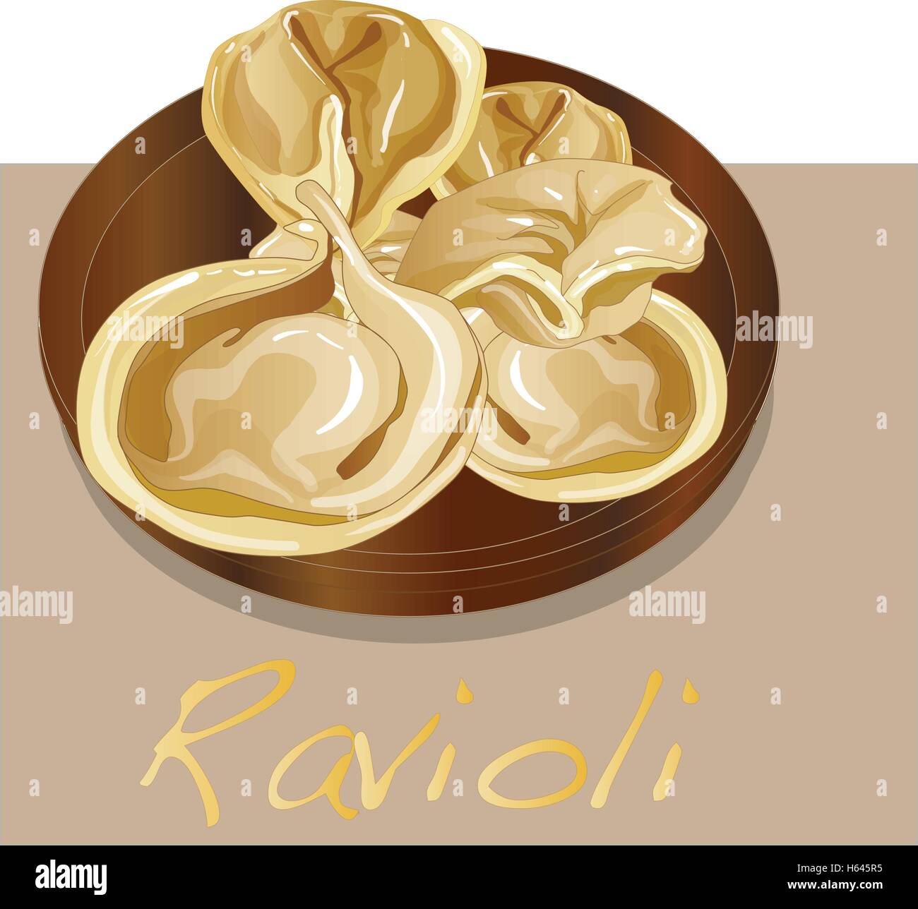 Filled ravioli plate Stock Vector Images - Alamy