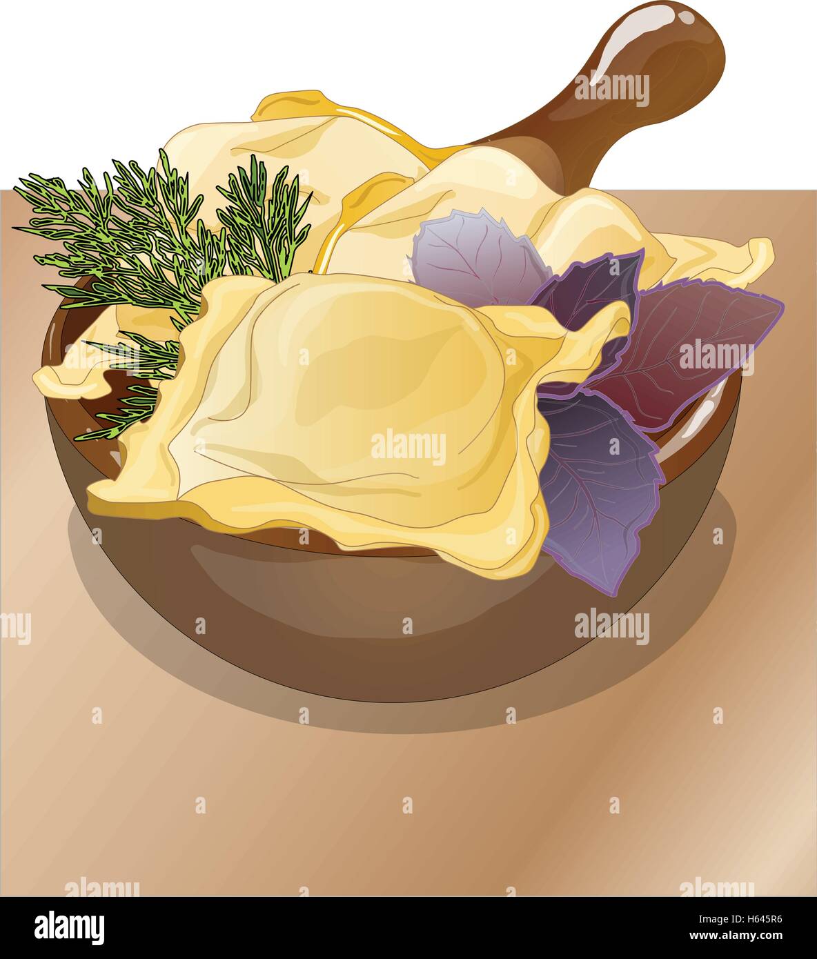 Ravioli pasta set vector illustration Stock Vector Image & Art - Alamy