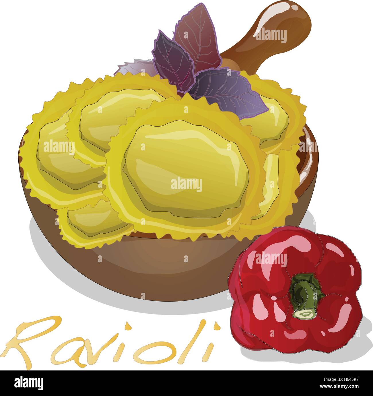 Ravioli pasta set vector illustration Stock Vector Image & Art - Alamy