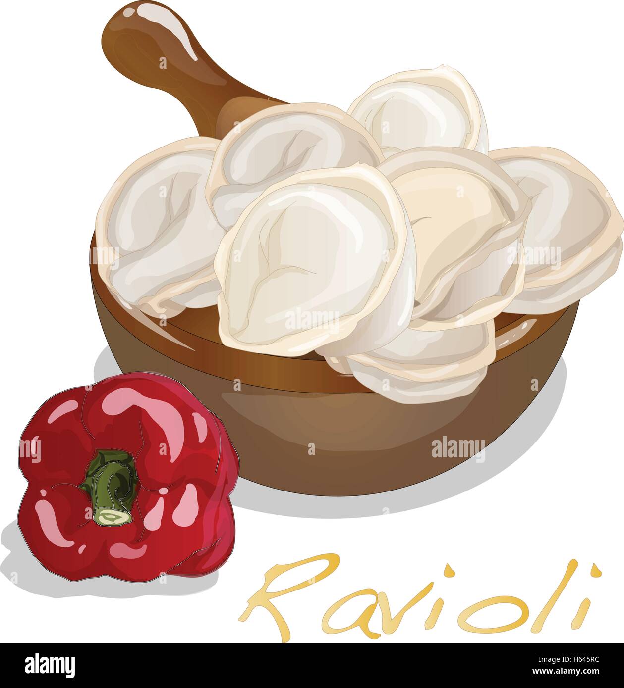 Ravioli pasta set vector illustration Stock Vector Image & Art - Alamy