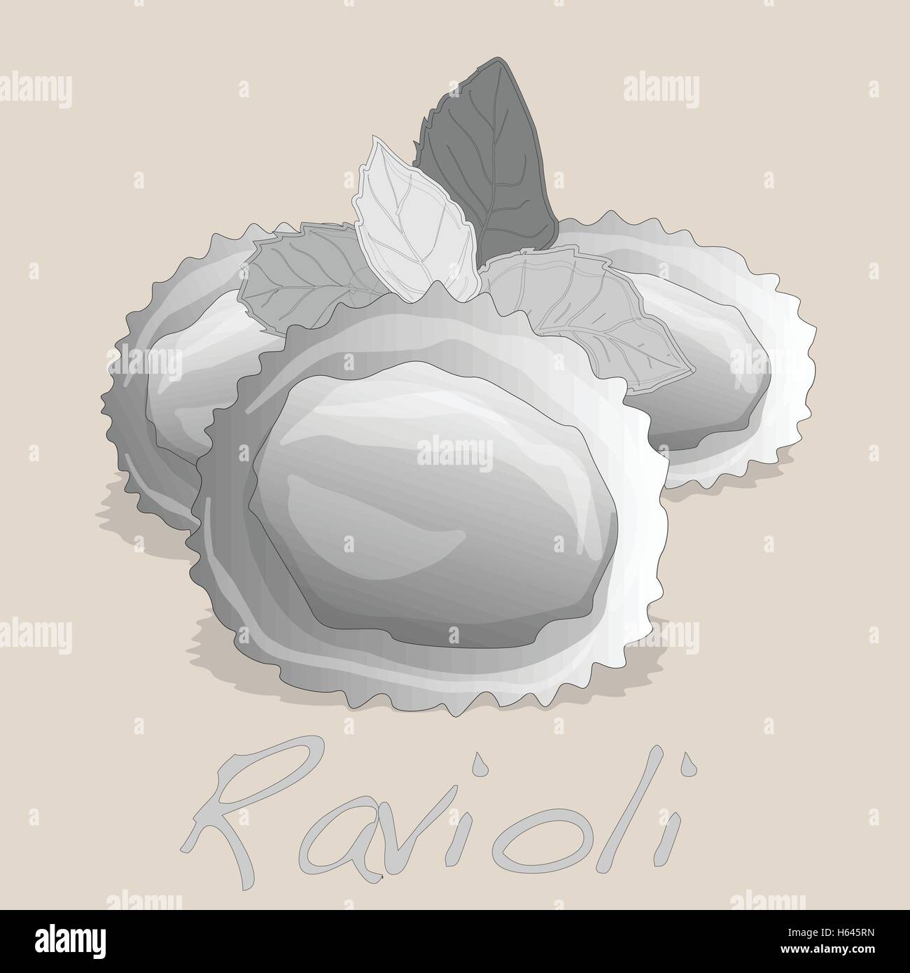 Ravioli pasta isolated vector illustration Stock Vector Image & Art - Alamy