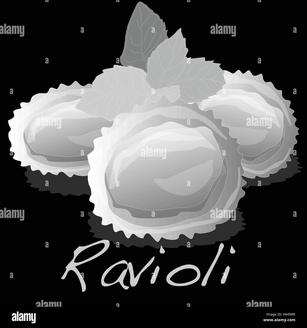 Ravioli pasta isolated vector illustration Stock Vector Image & Art - Alamy