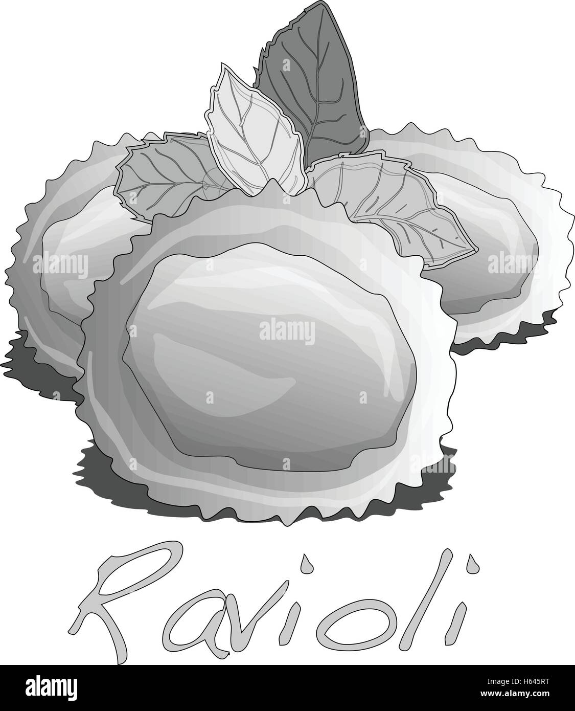 Italian raw ravioli filled Cut Out Stock Images & Pictures - Alamy