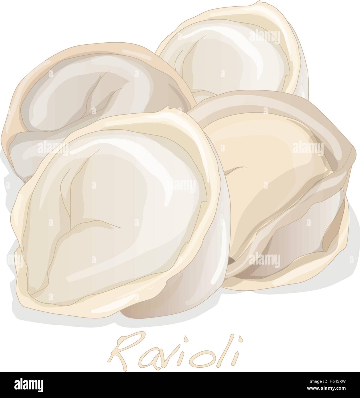 Raw homemade ravioli pasta Stock Vector Images - Alamy