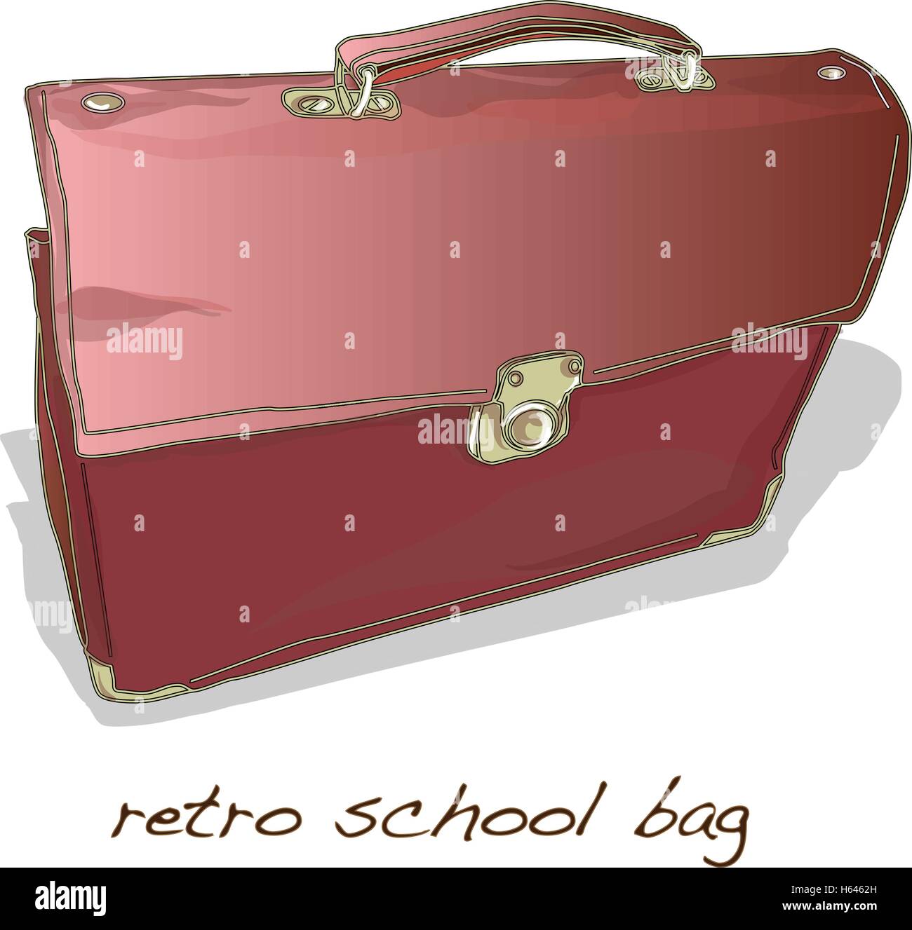 old vintage school bag isolated Stock Vector Image & Art - Alamy