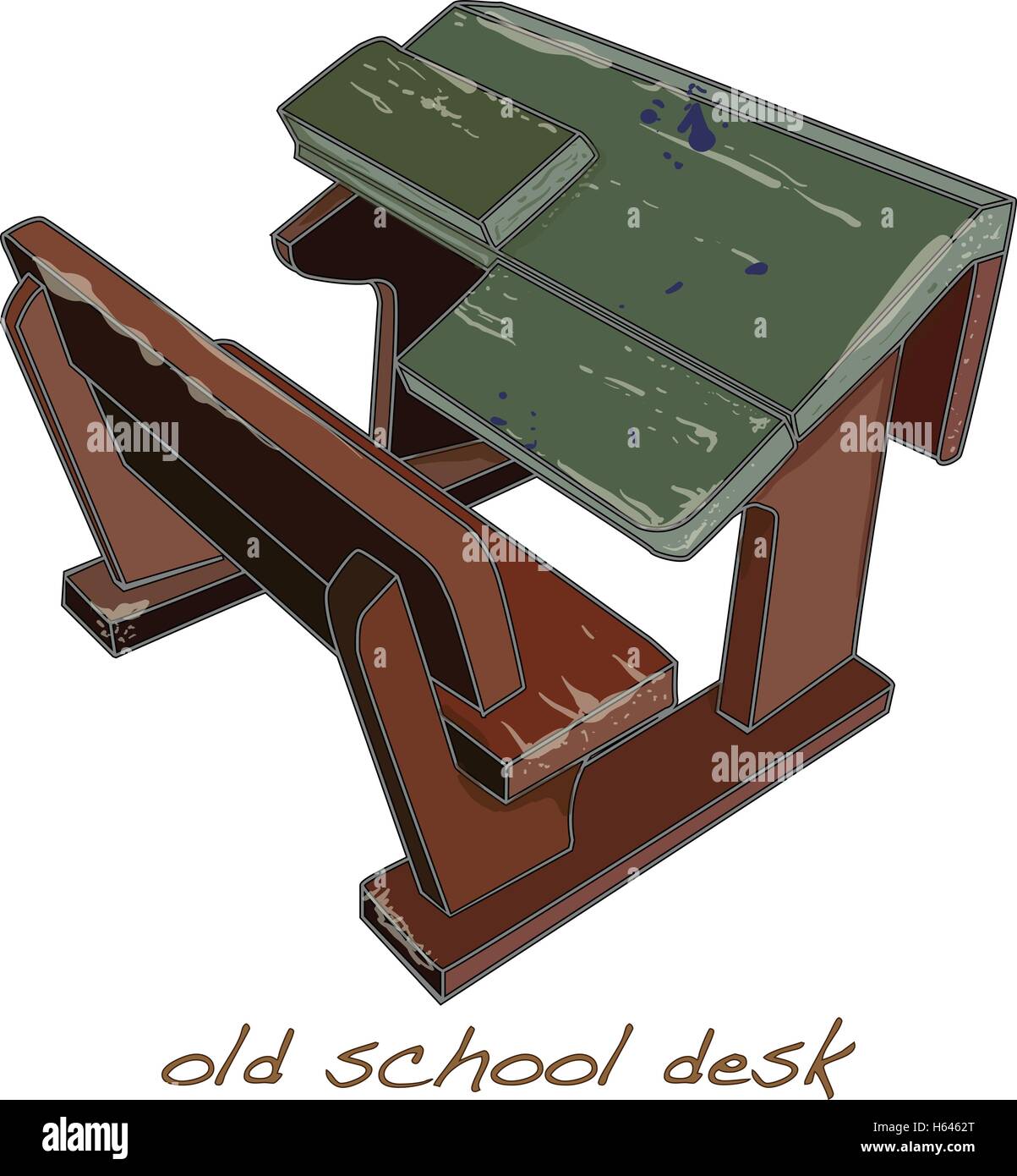 Old style student desks Stock Vector Images - Alamy