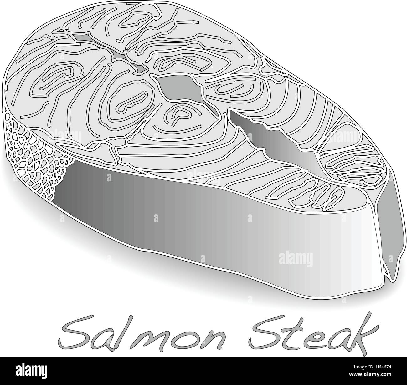Salmon raw fish salmon Black and White Stock Photos & Images - Alamy