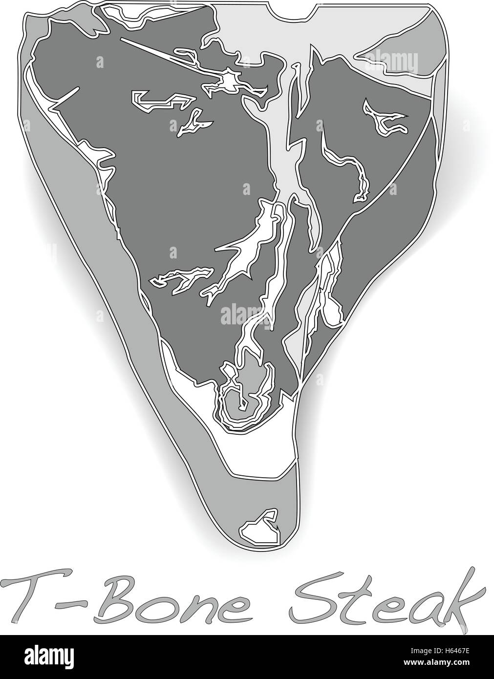 raw T-bone vector on white background isolated Stock Vector Image & Art ...