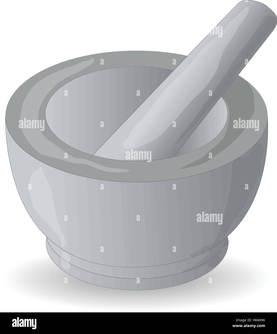 Stone mortar and pestle, thai cooking tool. Vector Stock Vector Image ...