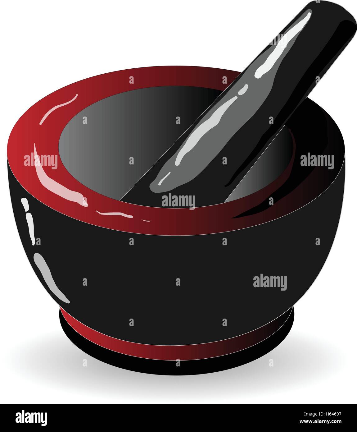 Stone mortar and pestle, thai cooking tool. Vector Stock Vector Image ...