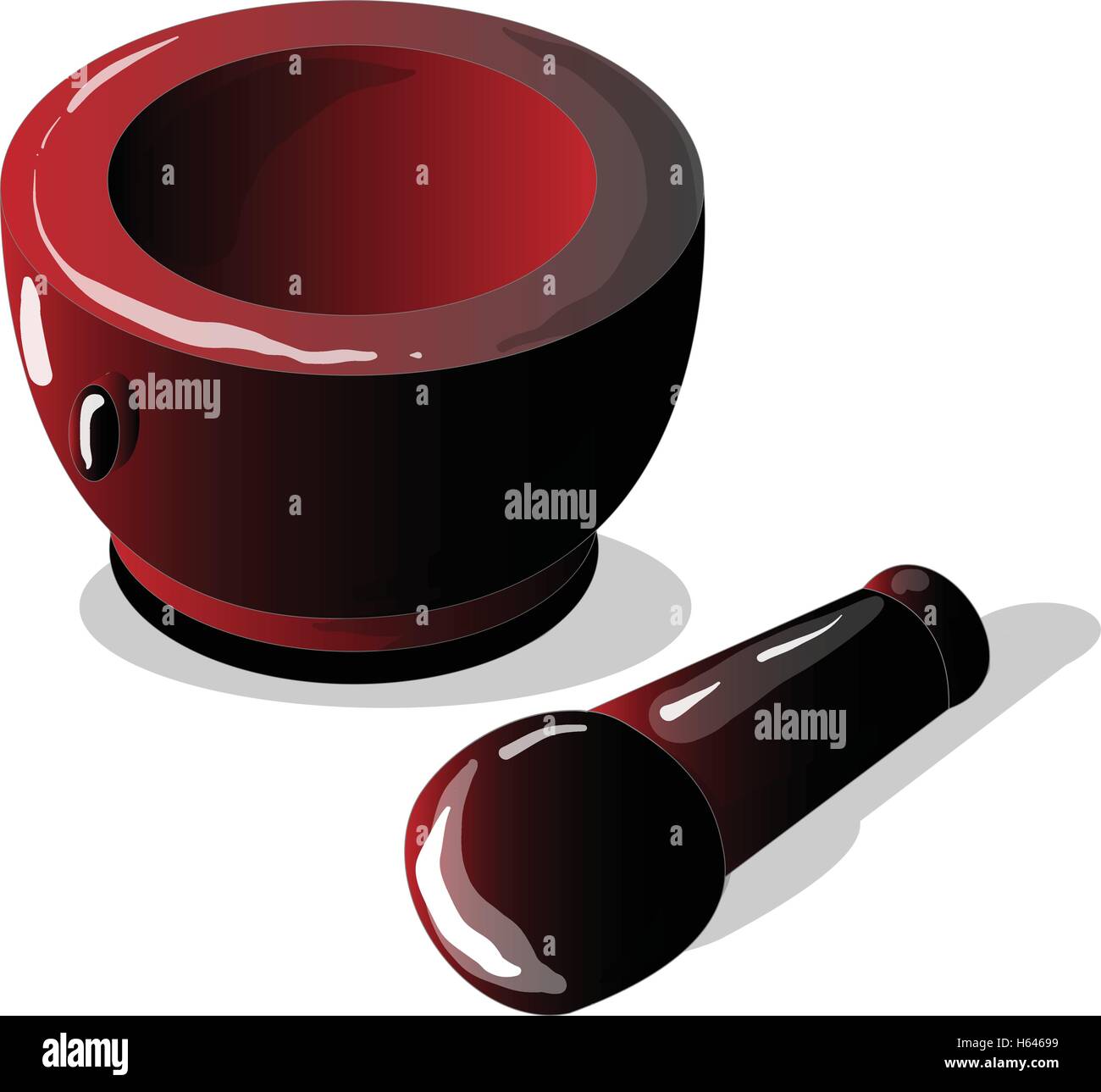 Stone mortar and pestle, thai cooking tool. Vector Stock Vector Image ...