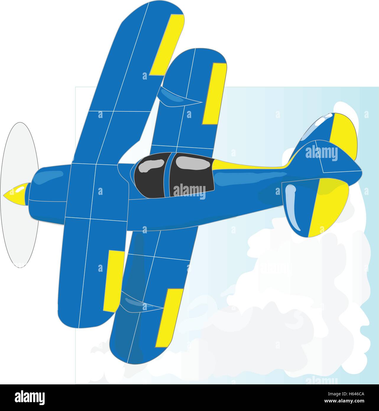 Yellow biplane vector vectors hi-res stock photography and images - Alamy