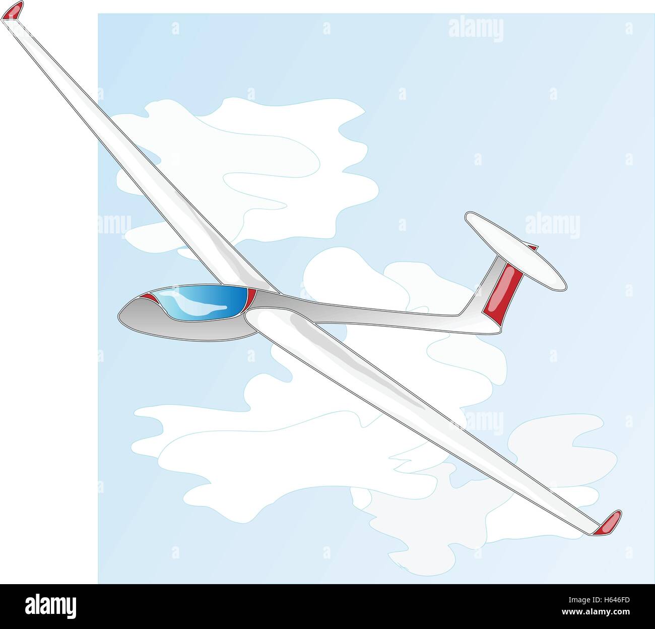 Glider sailplane illustration isolated on sky background Stock Vector ...