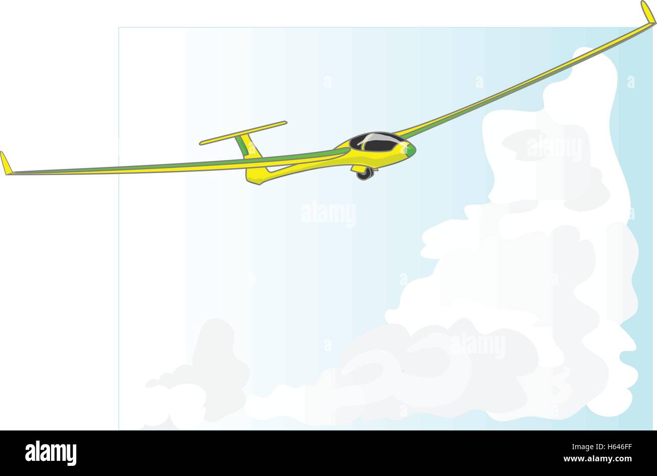 Glider sailplane illustration isolated on sky background Stock Vector ...