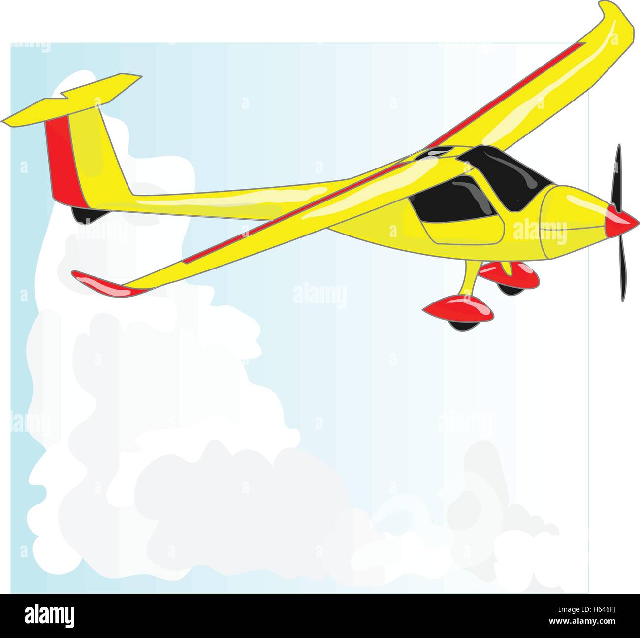 Glider sailplane illustration isolated on sky background Stock Vector ...