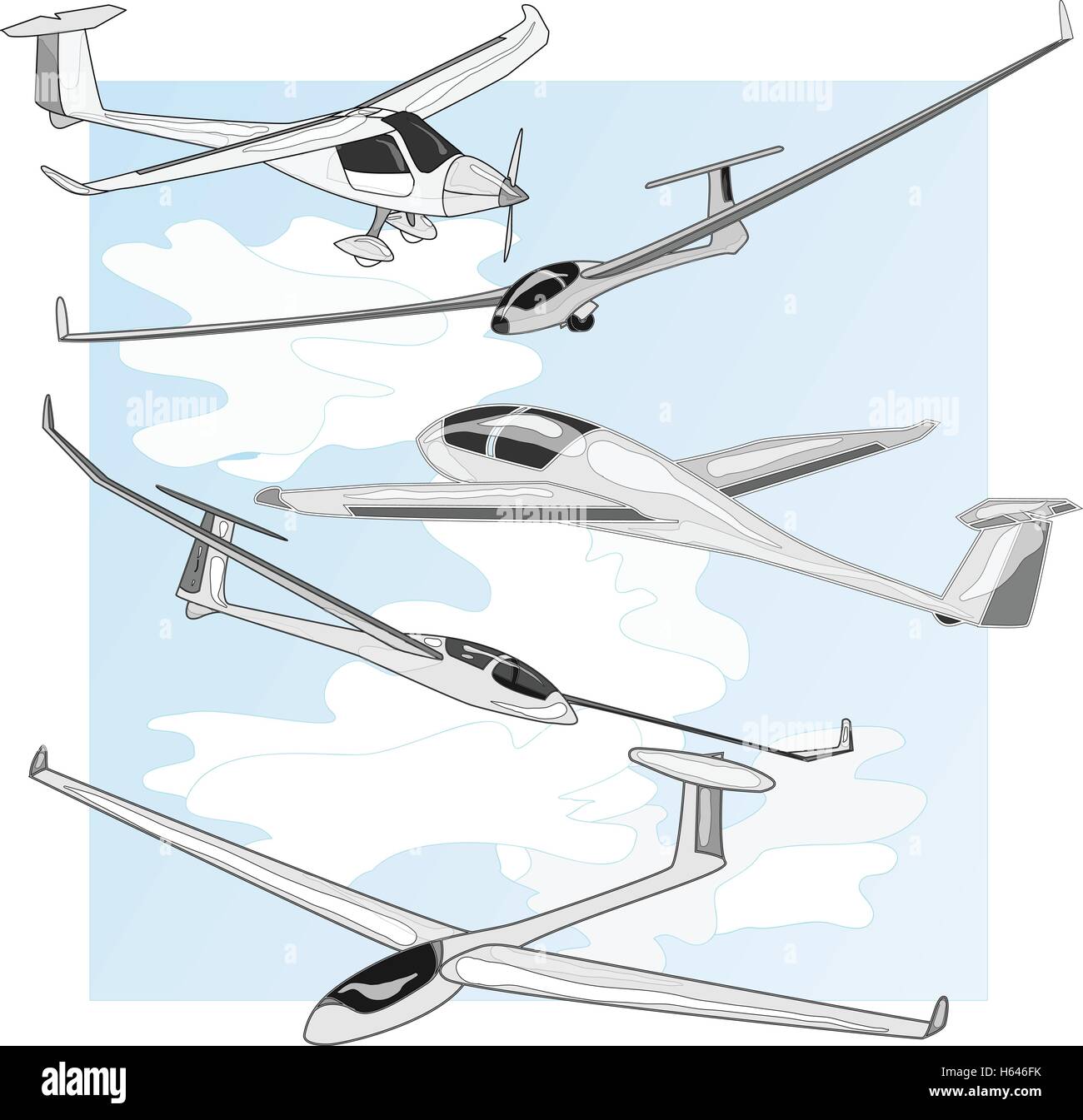 Glider sailplane illustration isolated on sky background Stock Vector ...