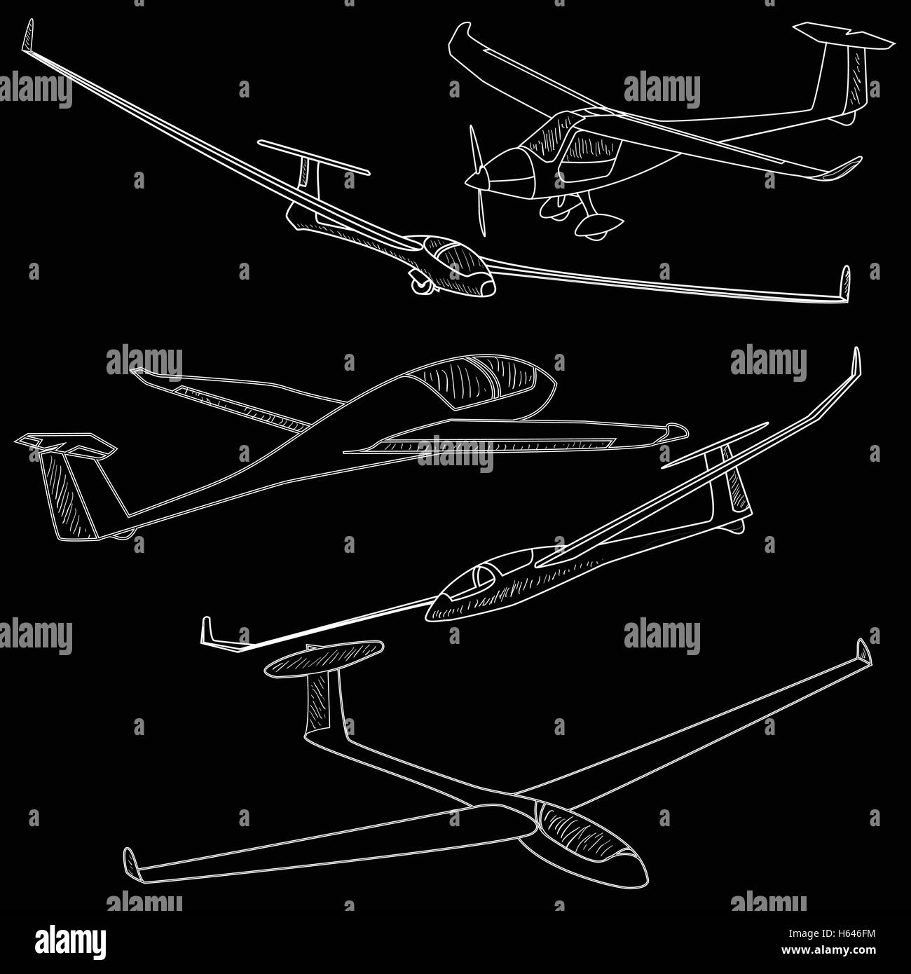 Glider sailplane illustration isolated on sky background Stock Vector ...