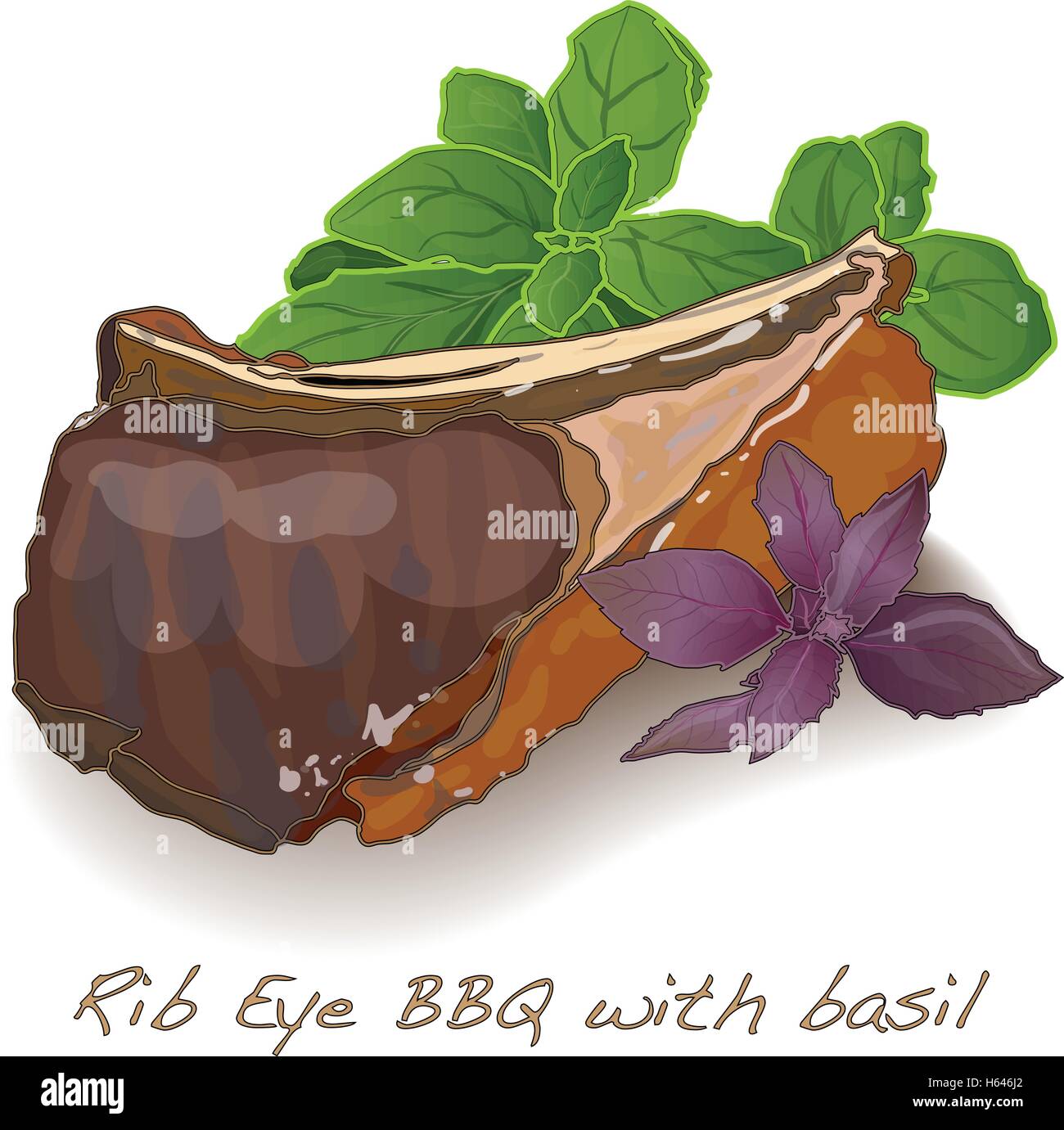 Rib cutlet Stock Vector Images - Alamy