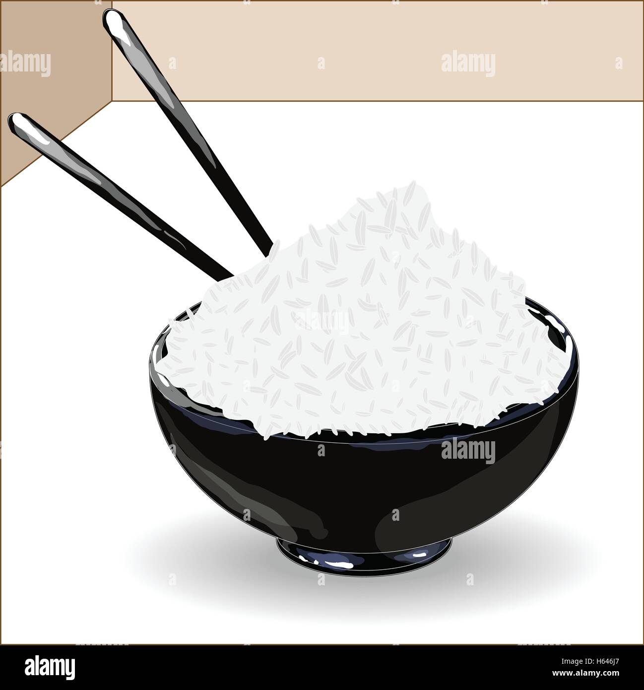 Japanese Cuisine, Illustration of Rice Donburi/Bowl/Cup Isolated Stock ...