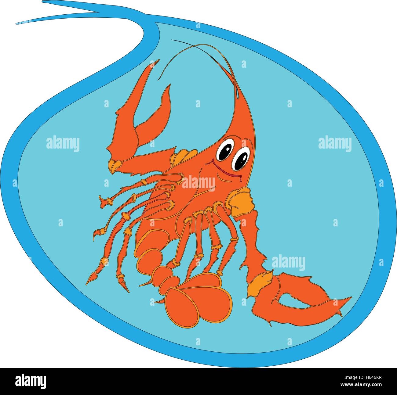 Shrimp cartoon character isolated Stock Vector Image & Art - Alamy