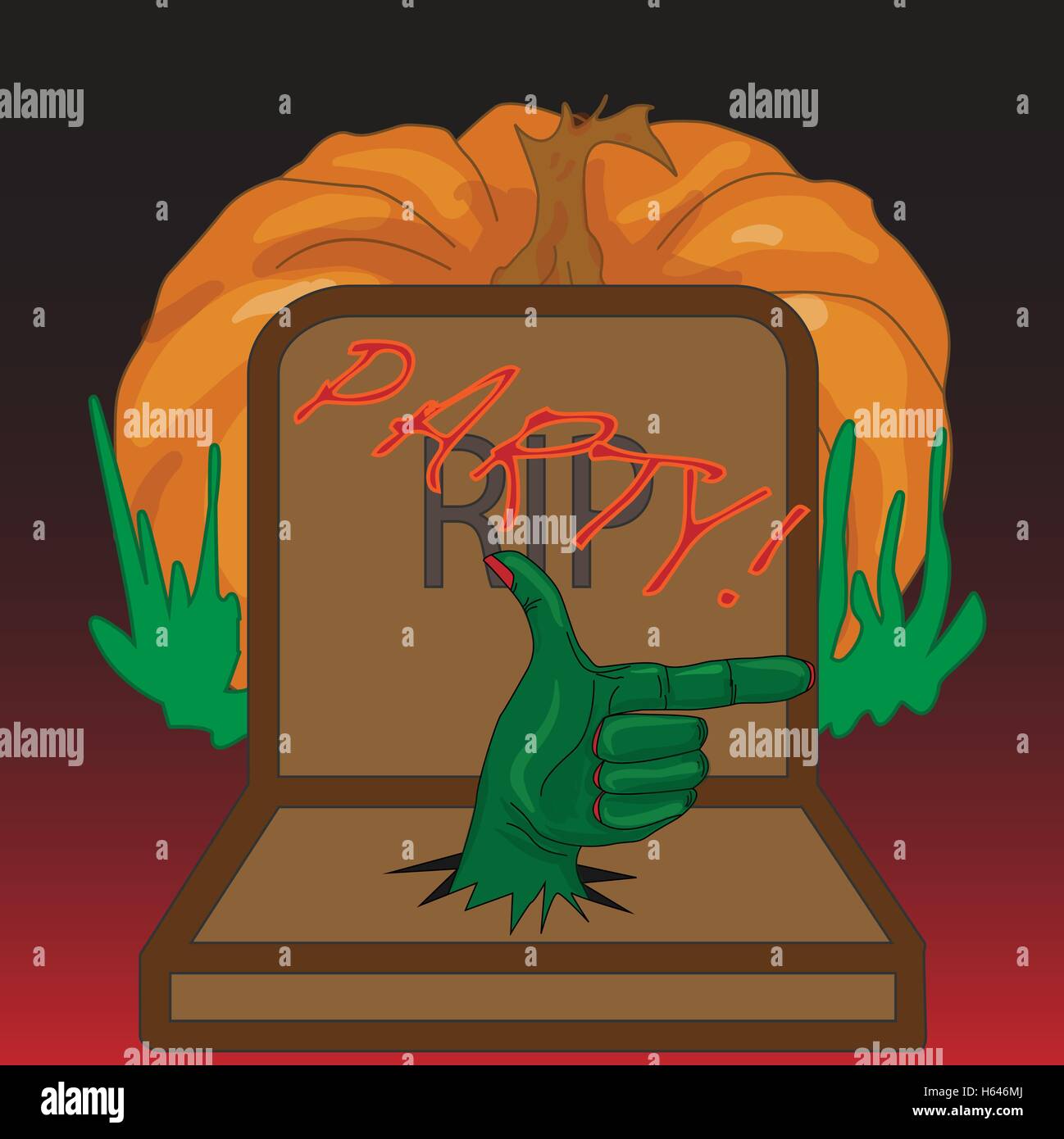 zombie hand party sign isolated Stock Vector Image & Art - Alamy