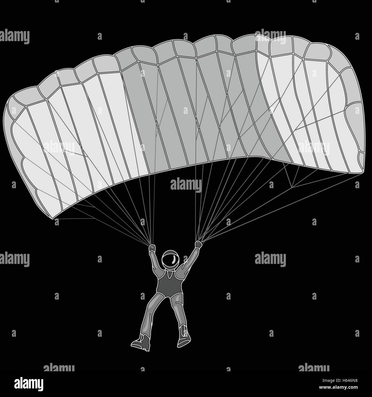 Silhouettes parachuting illustration hi-res stock photography and ...